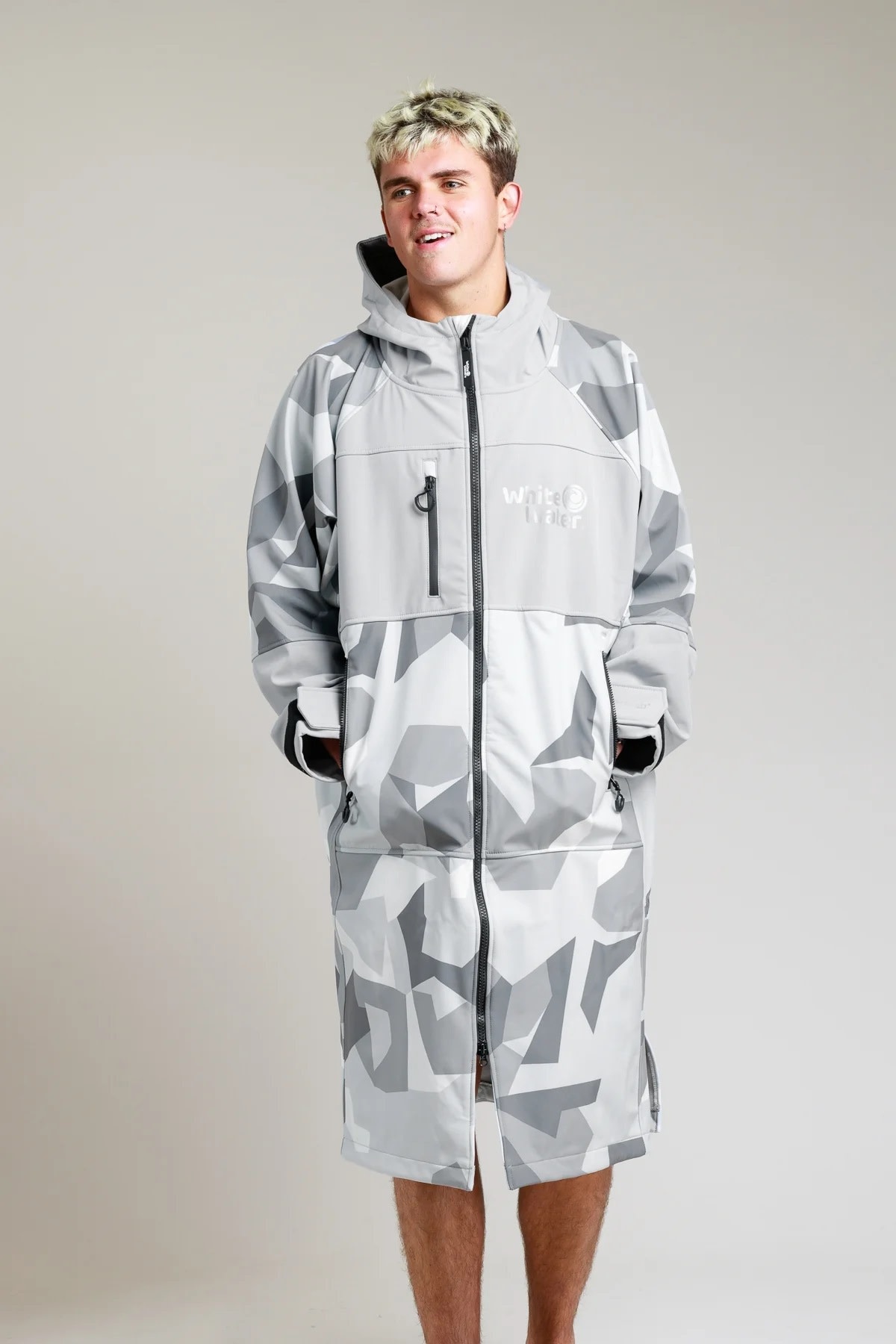 White Water Robes Soft Shell Arctic Camo Grey Lining | Lucas Divestore