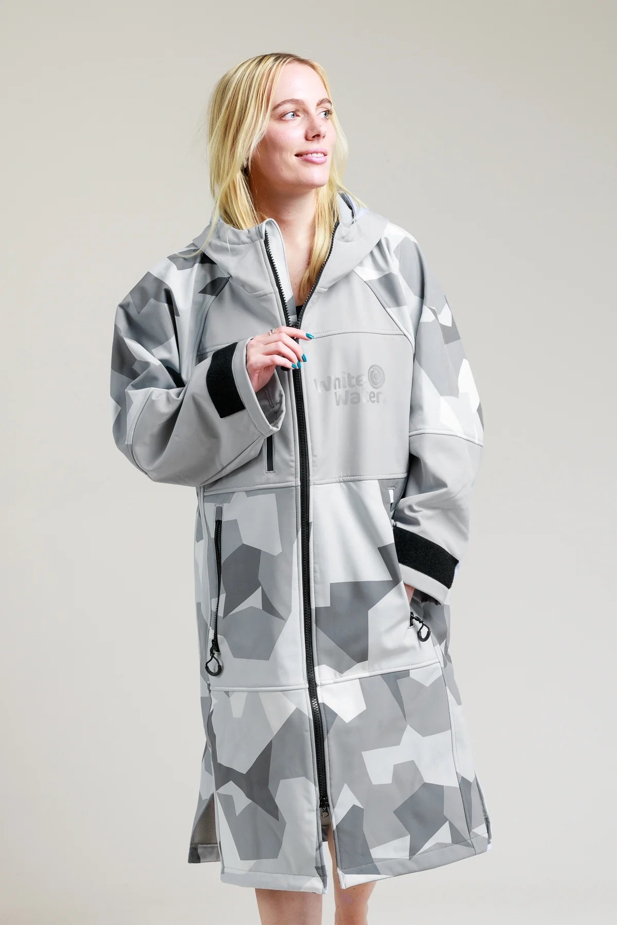 White Water Robes Soft Shell Arctic Camo Grey Lining | Lucas Divestore