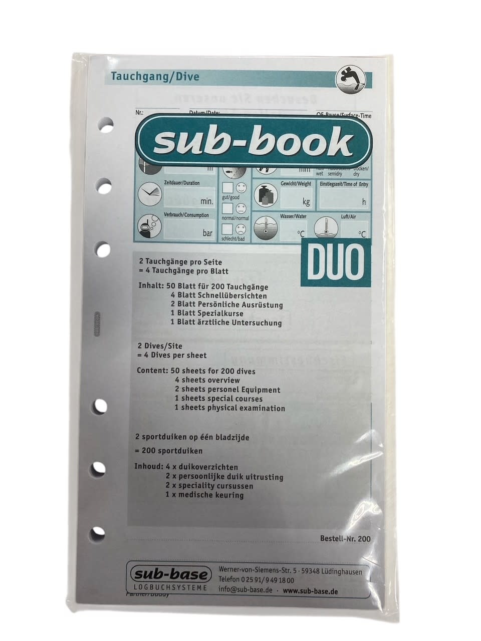 Sub-base Sub-book Divelogs Refill | Lucas Divestore