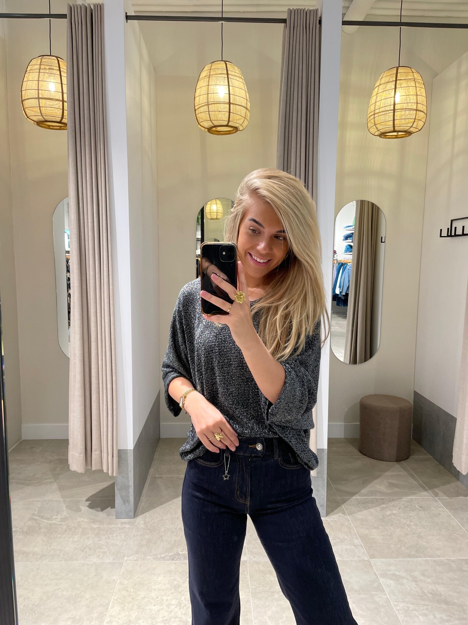 Typical Jill Glitter Top Sofie 10807 - Black - Greenfield Fashion