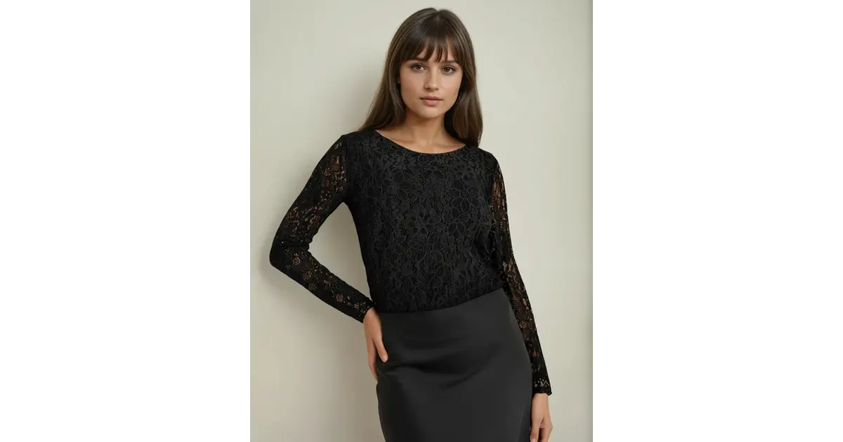 FOS Fashion Top 7644 Mona - 001 Zwart - Greenfield Fashion