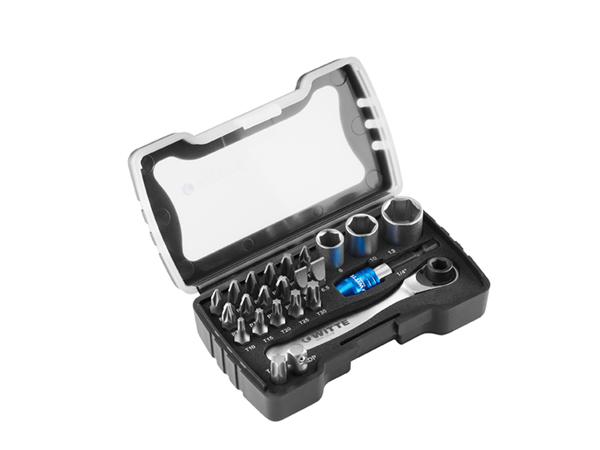 WITTE Bits en doppenset met ratel 24-delig - 31200 - Cable-Engineer.nl