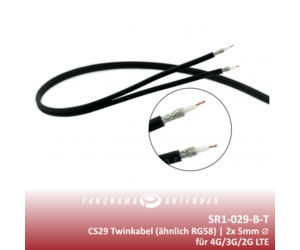 Twin Coax kabel Double Shielded SR1-029-B-T (CS29) - Cable-Engineer.nl