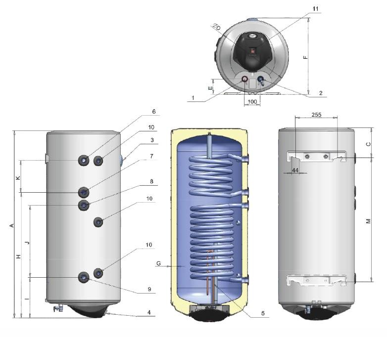 ELDOM Green Line 120L. boiler met 1 warmtewisselaars - Elektrische ...