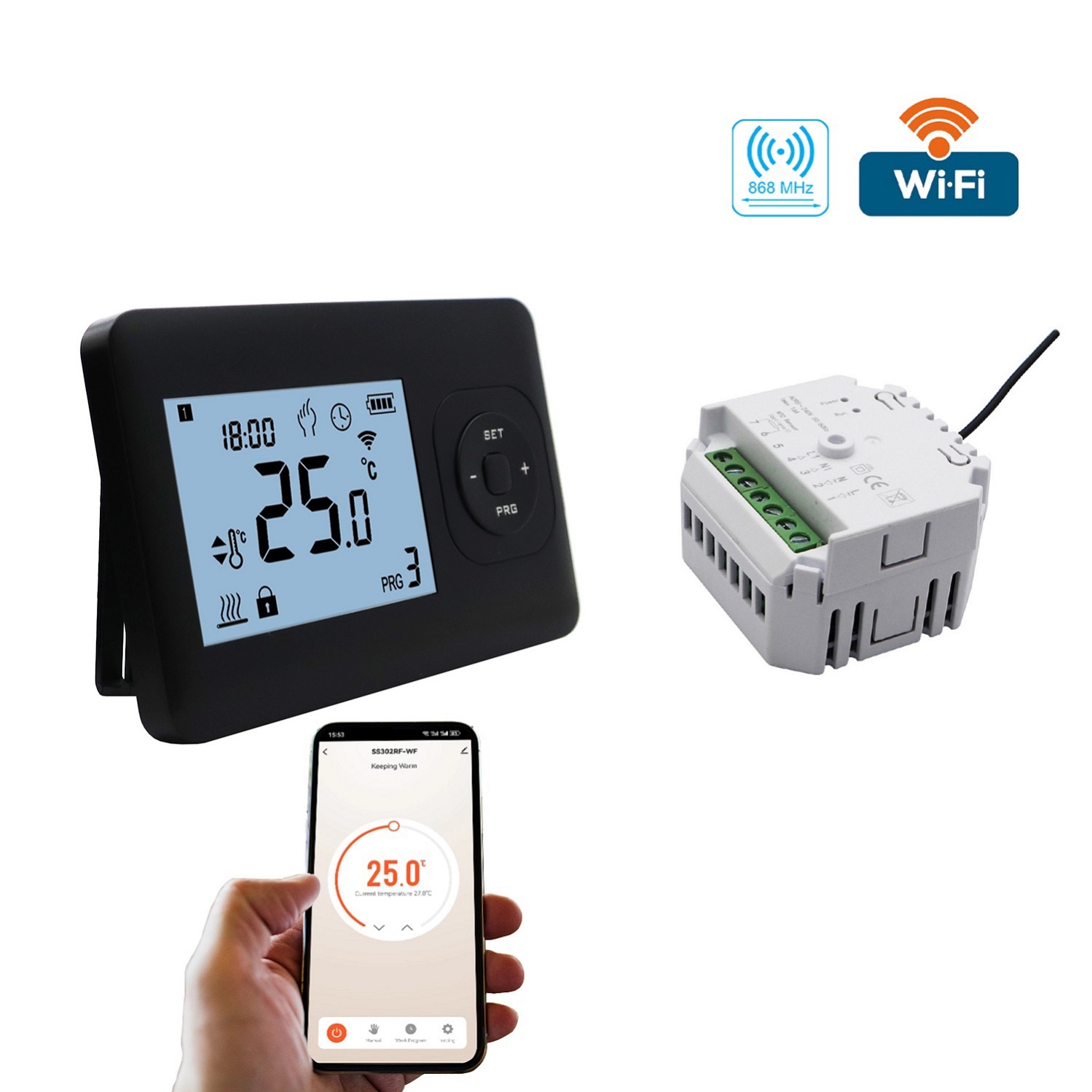QH-Basic WiFi black thermostaat inclusief inbouw ontvanger - Gaslooswonen .nl - Grootste in ...