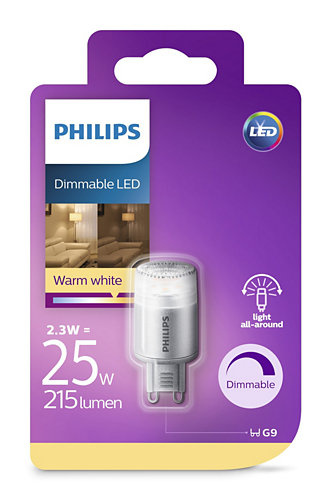 Philips G9 Led 2,3W 2700K 215lm dimbaar - Mooielampen.com