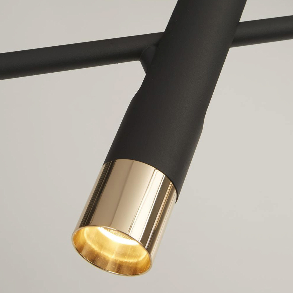 Searchlight Hanglamp Cyclinder 5L Zwart/Goud - Mooielampen.com