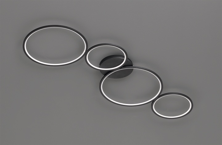 Trio Leuchten Plafondlamp Rondo 4L Mat Zwart - Mooielampen.com