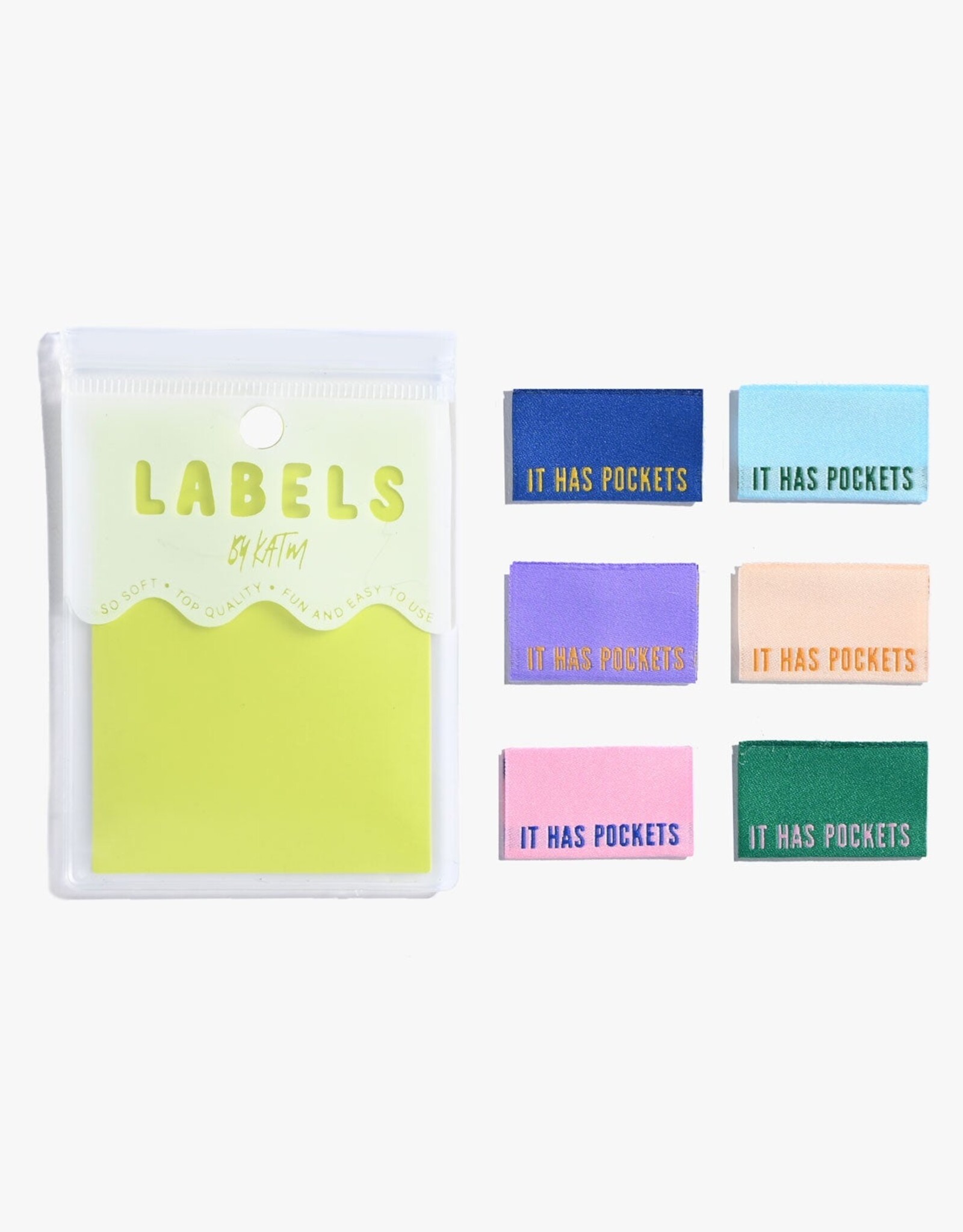 IT HAS POCKETS labels - 6 stuks innaailabels - de Stoffenschuur