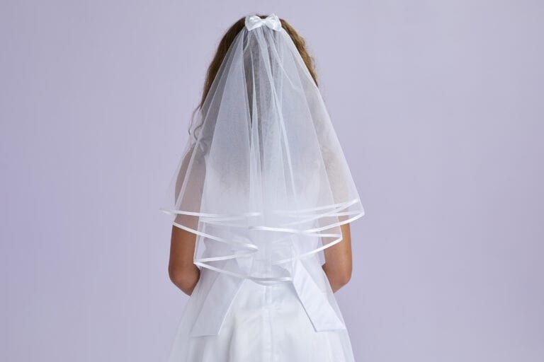 Kommunion-Schleier mit Schleife, weiß - Melli-Trends