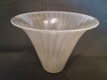 Andries Dirk Copier glas • Craquelé vaas Wit 1950 - Glaskunst Art