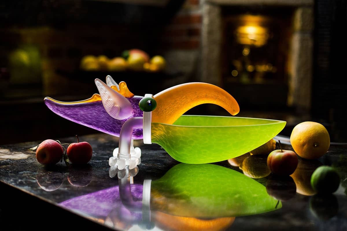 Glasstudio Borowski schaal Tukan groen | Borowski Glass - Glaskunst Art