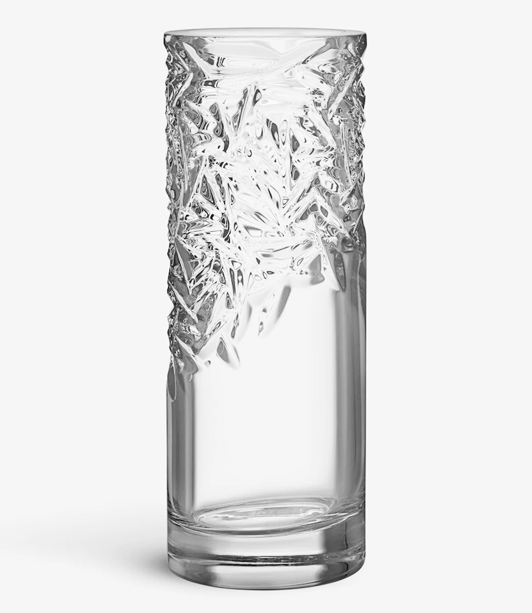 Orrefors Crystal - Cilindervaas upper cut, serie Carat - Glaskunst Art