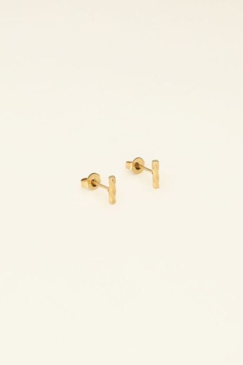 Studs staafje gedraaid goud - Nomad