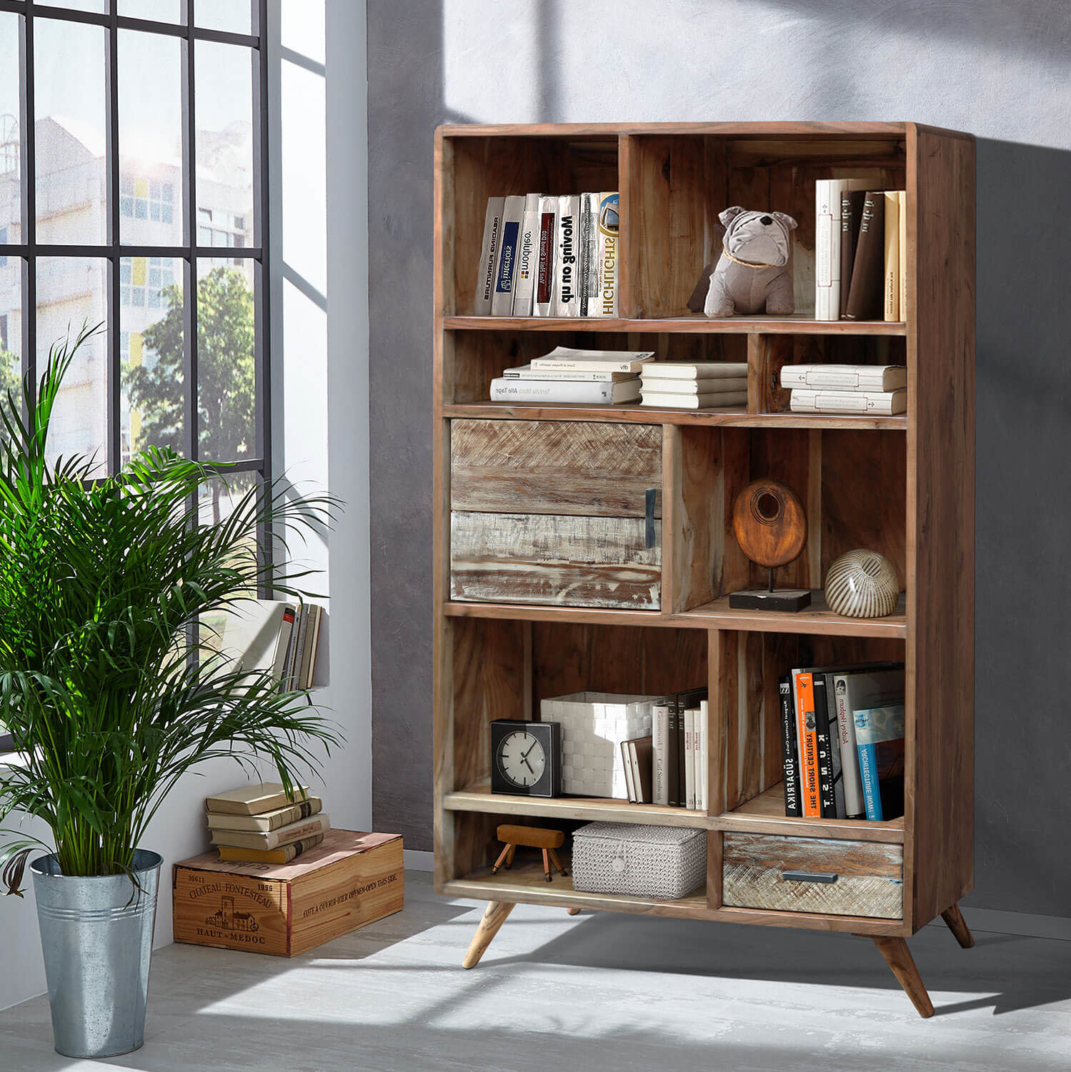 Zen Acacia Large Bookcase - Trading Boundaries