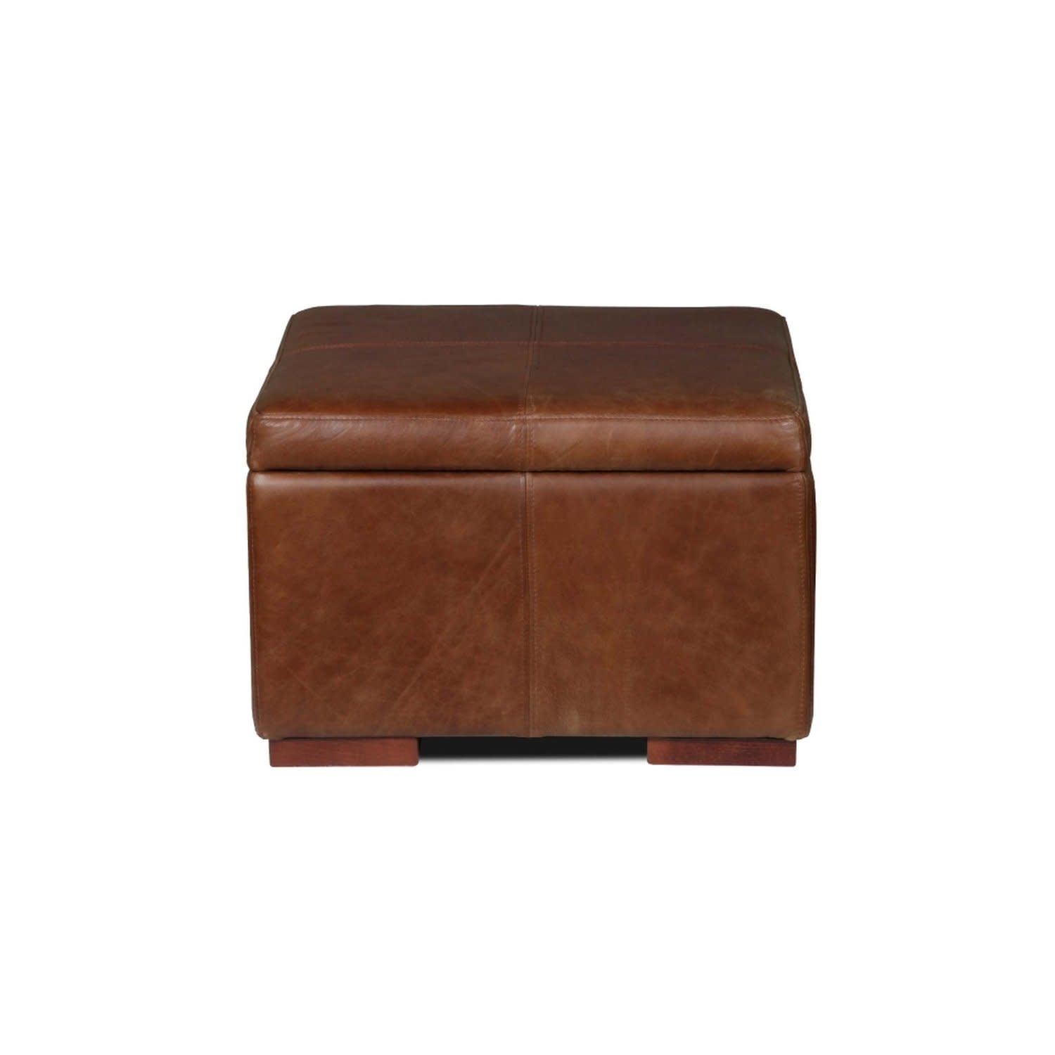 Square Leather Storage Footstool - Trading Boundaries
