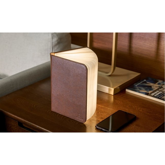Mini Smart Book Light - Brown leather - Trading Boundaries