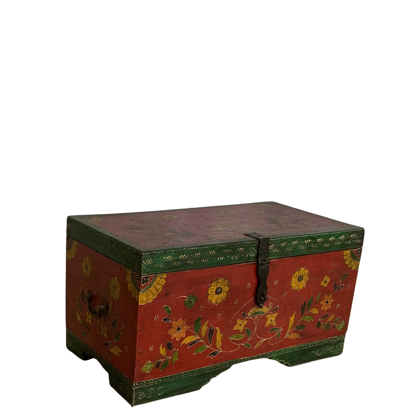 TEAK WOOD PAINTED BOX - Trading Boundaries