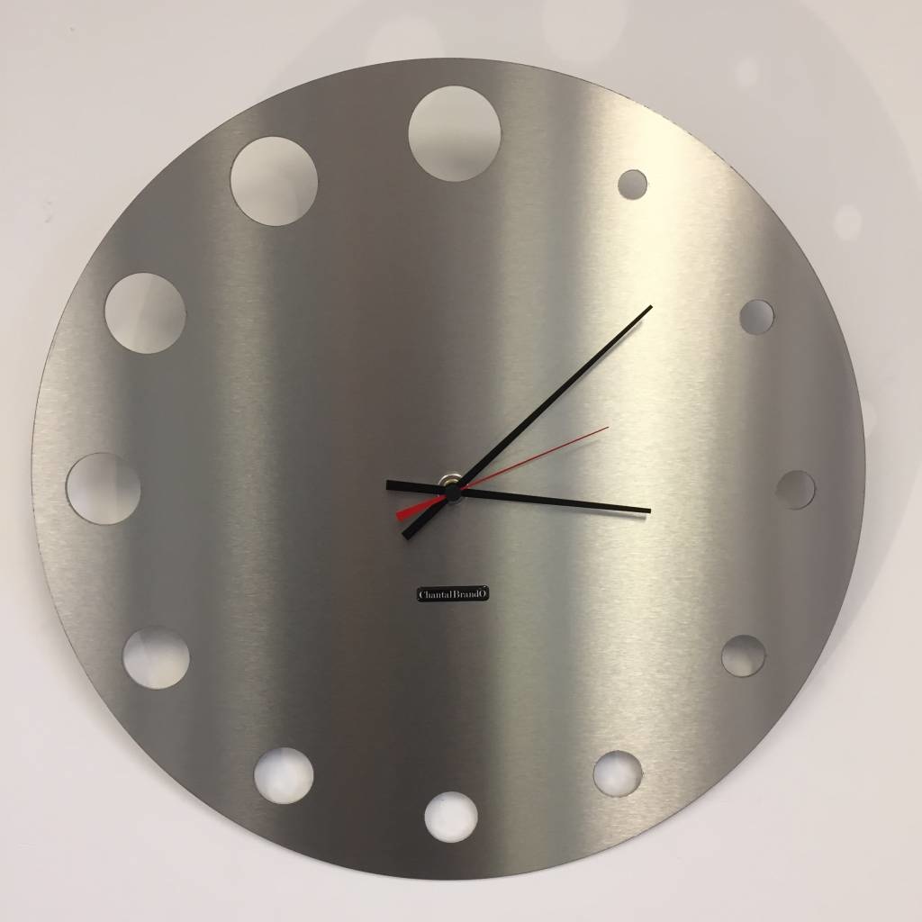 Wandklok RVS Brussel Design - www.klokkendiscounter.nl