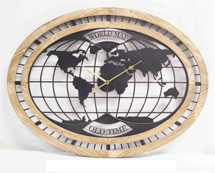 Wall clock World Map Modern Industrial Design - Mosaclock.com