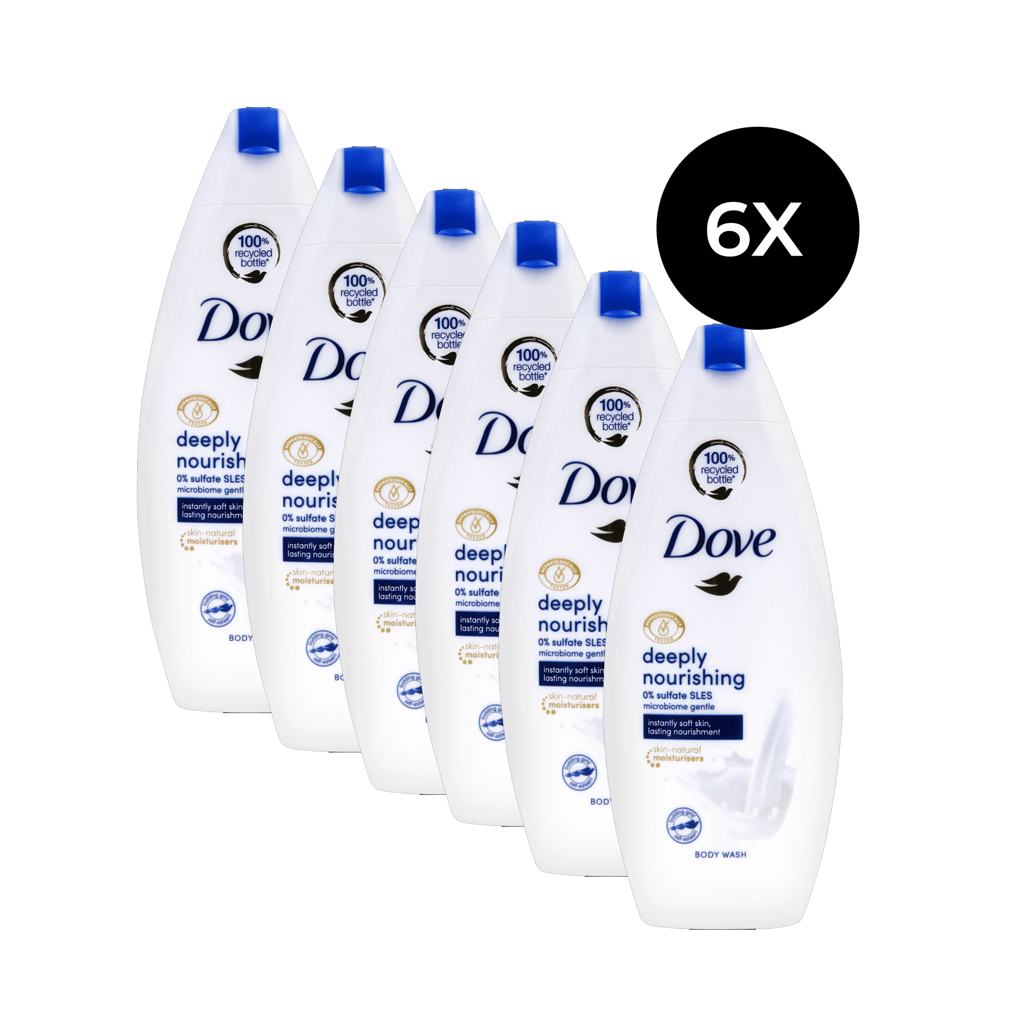 Dove Deeply Nourishing Body Wash - 6 x 225 ml en ligne chez Blisso