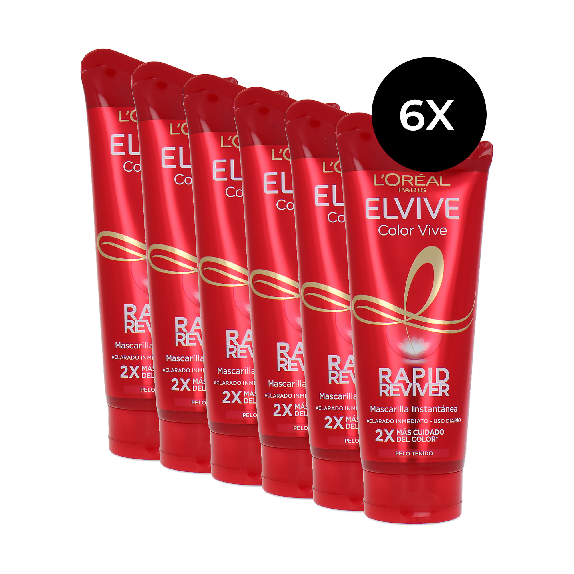 L'Oréal Elvive Color Vive Rapid Reviver Instant Mask - 6 x 180 ml
