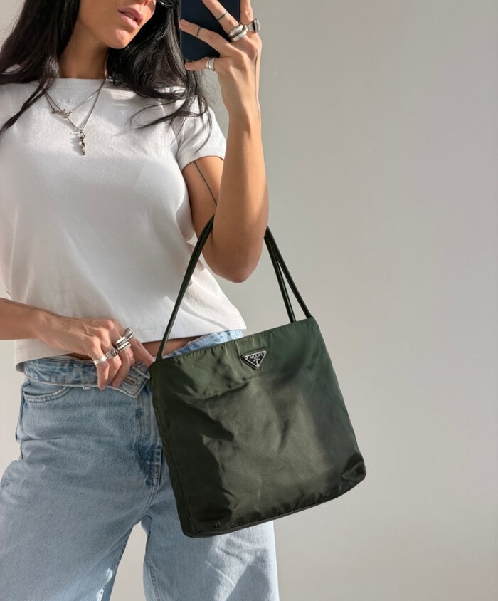Prada Nylon Tessuto Double Handle Bag - Rough Riders
