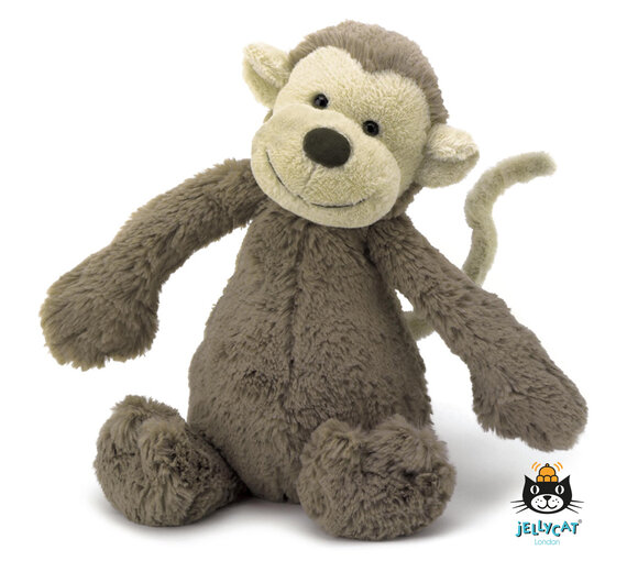 Jellycat Knuffel Aap Fuddlewuddle Monkey Medium - Speelgoedwinkel Lazy Lama