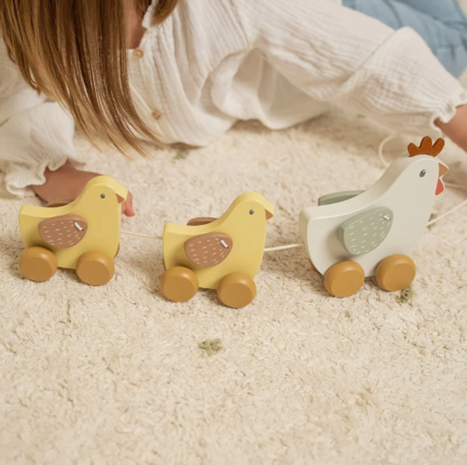 Little Dutch Houten Trekdier Little Farm | Kippen - Lazy Lama Kids ...