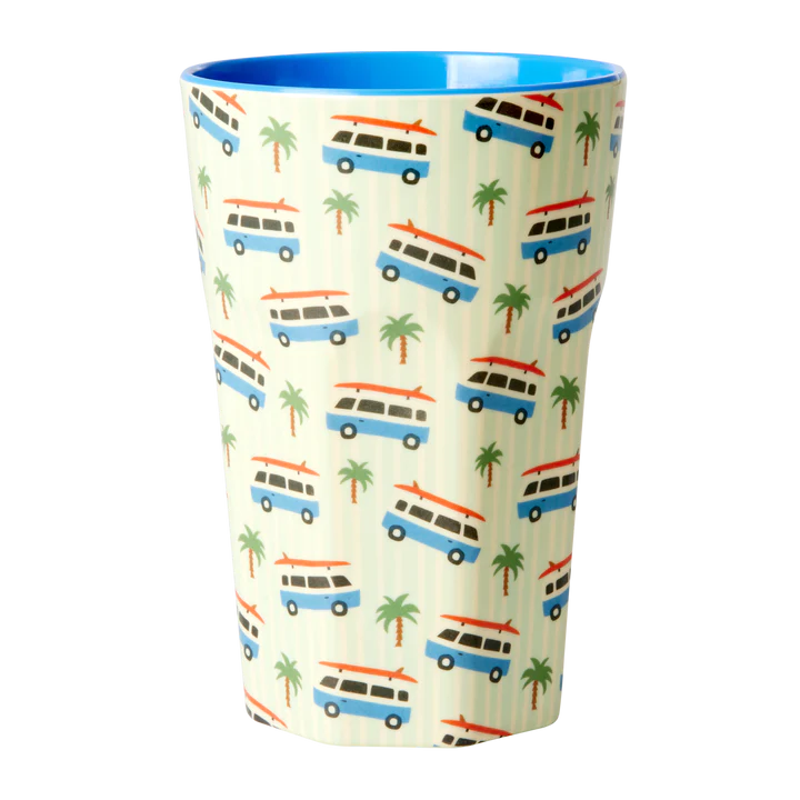 Rice Melamine Beker Cars Blue Large - Lazy Lama Kids Conceptstore