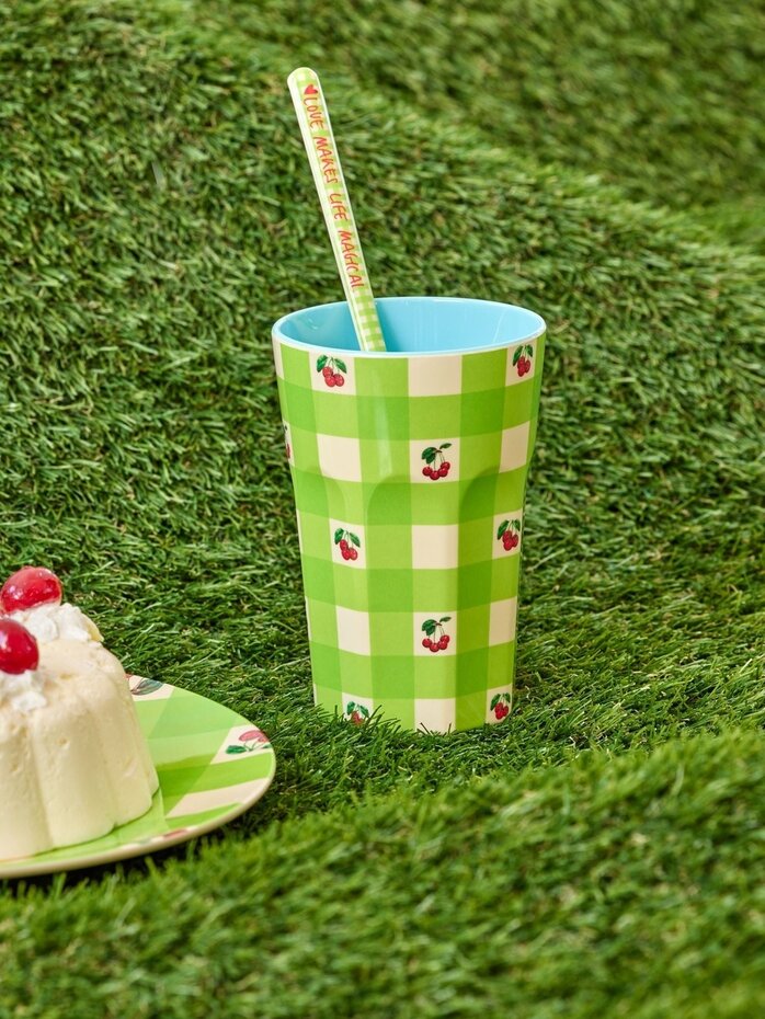 Rice Melamine Beker Love Therapy Cherry Large - Lazy Lama Kids Conceptstore