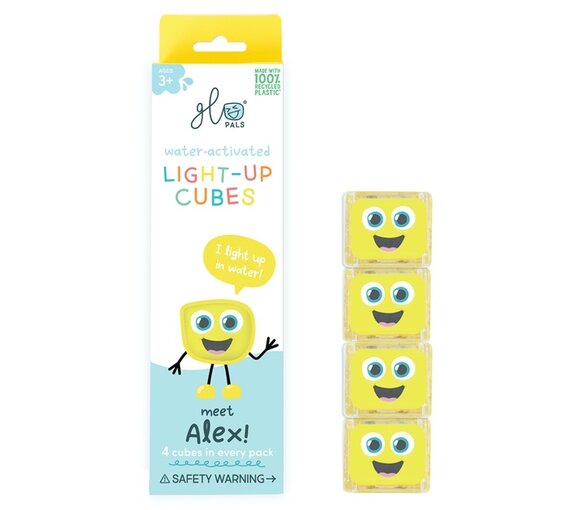 Glo Pals Light Up Cubes Geel Alex - Lazy Lama Kids Conceptstore