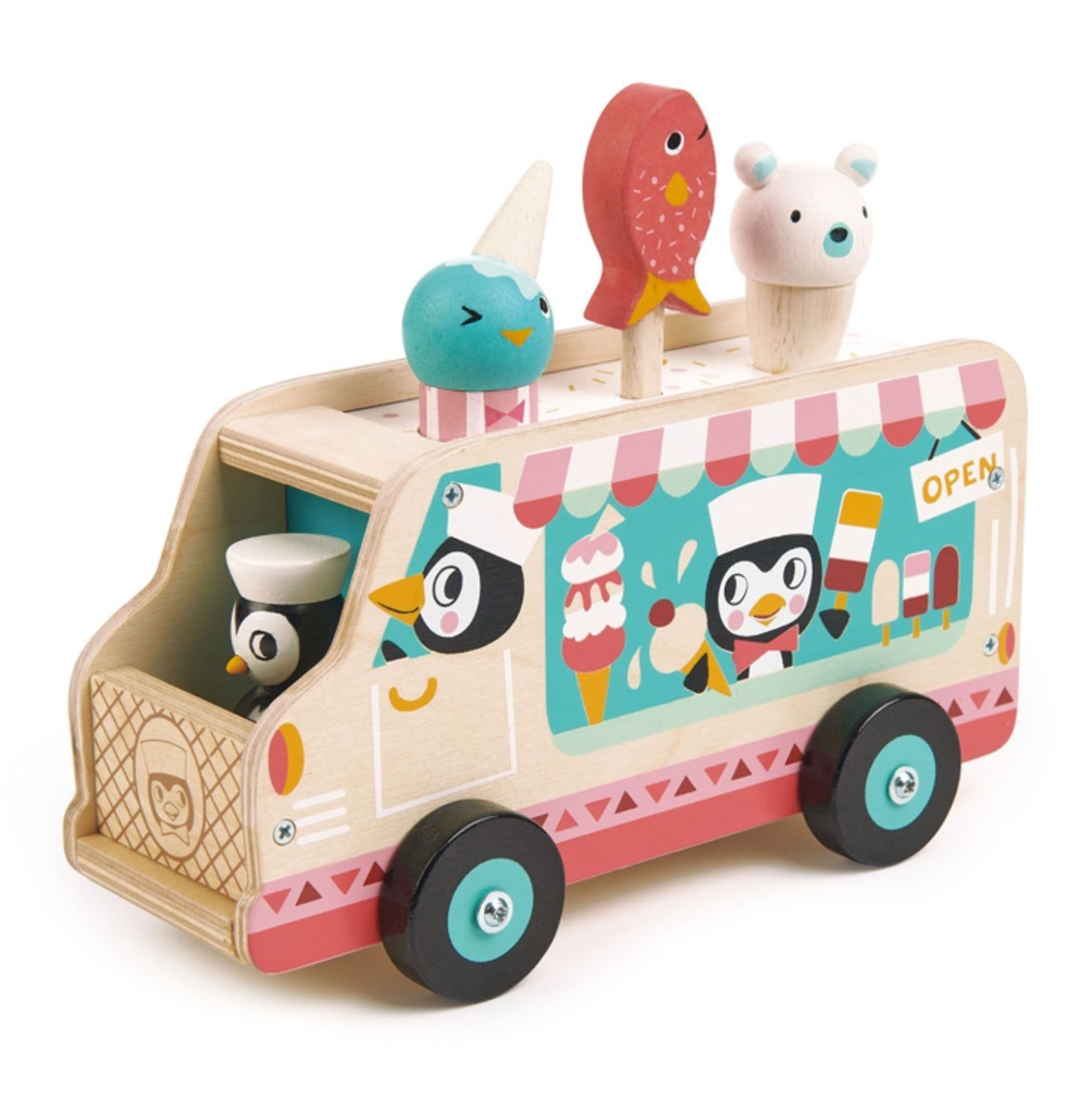 Tender Leaf ToysHouten Pinguïn's IJskarretje - Lazy Lama Kids Conceptstore