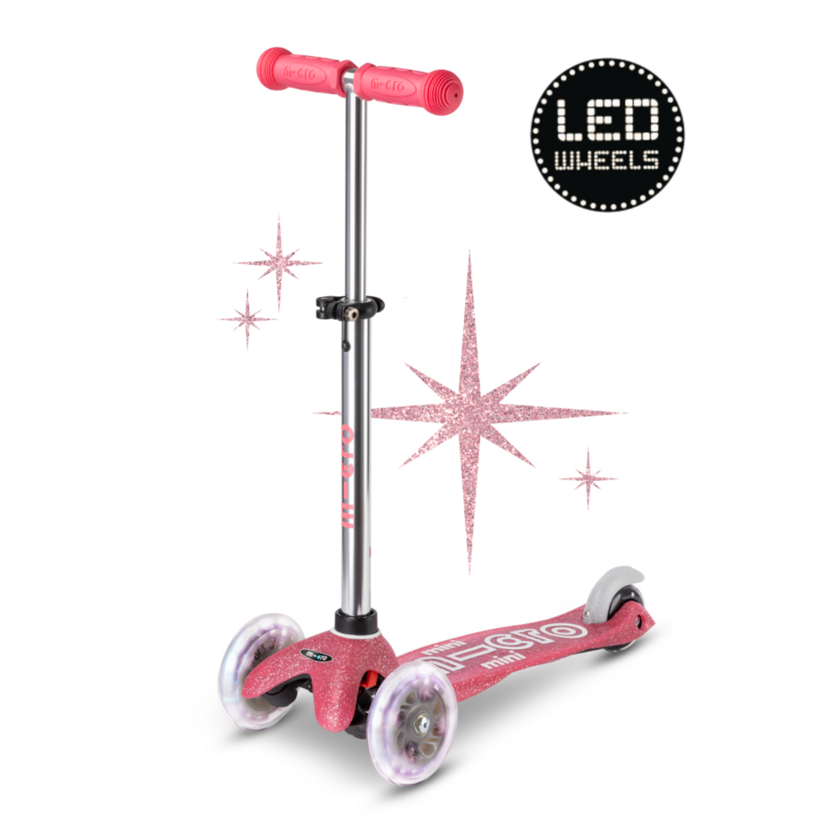 Micro Step Mini Deluxe Glitter LED Roze - Lazy Lama Kids Conceptstore