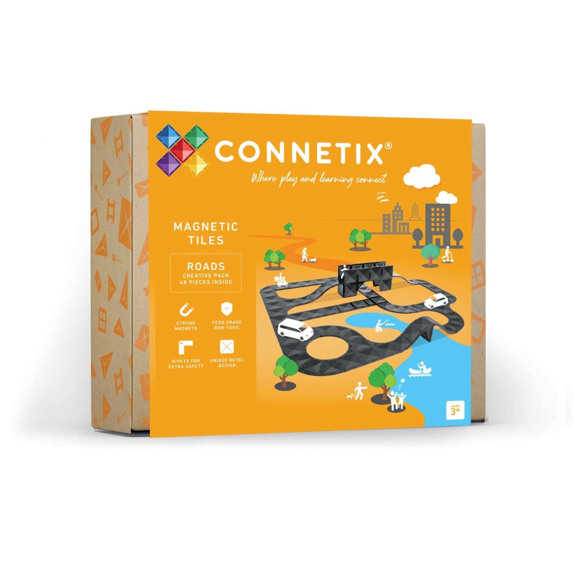 Connetix Creative Roads Pack 48 stuks - Lazy Lama Kids Conceptstore