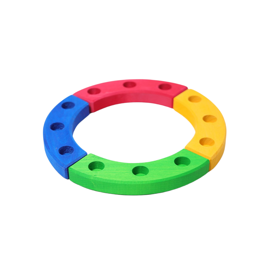 Grimm's Houten Jaarring Gekleurd - Lazy Lama Kids Conceptstore