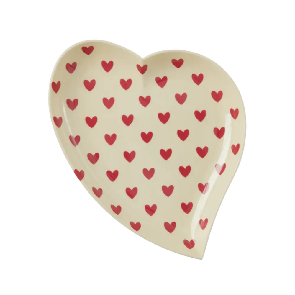 Rice Melamine Bord Hart Creme - Lazy Lama Kids Conceptstore
