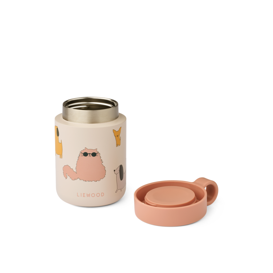 Liewood Food Jar Kiani Cats and Dogs Sandy - Lazy Lama Kids Conceptstore