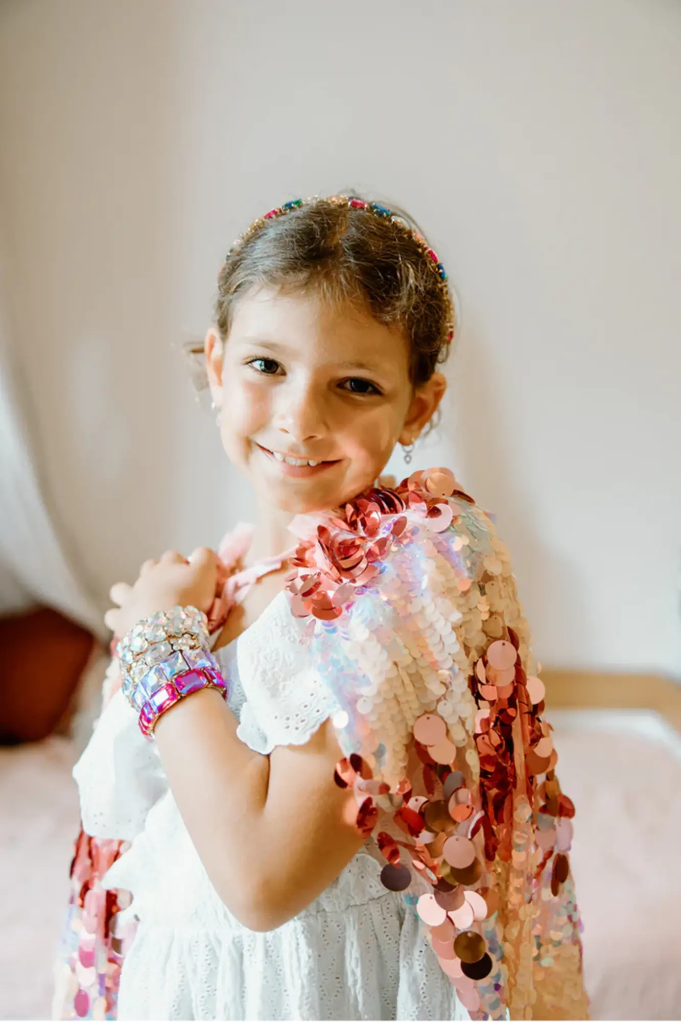 Great Pretenders Cape The 5th Avenue Pink Pailette 4-6 jaar - Lazy Lama ...