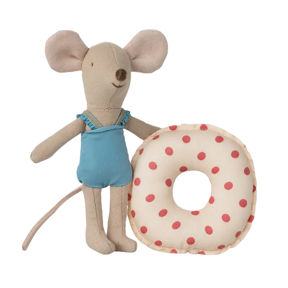 Maileg Beach Mouse with Float Red Dot - Lazy Lama Kids Conceptstore