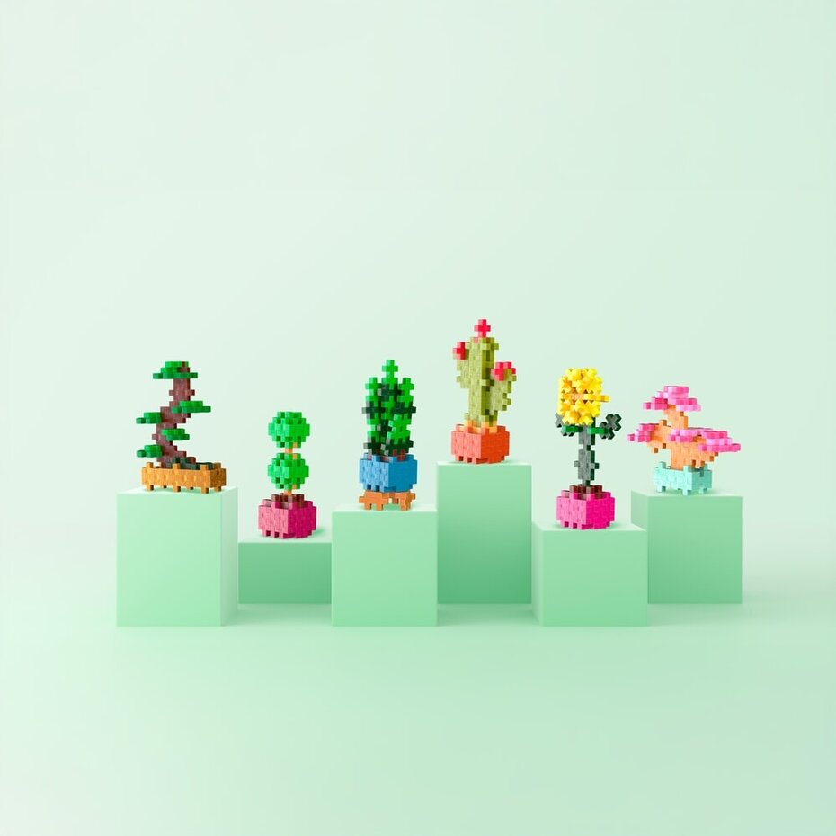 Plus Plus Plant Packs - Snake Plant - Lazy Lama Kids Conceptstore