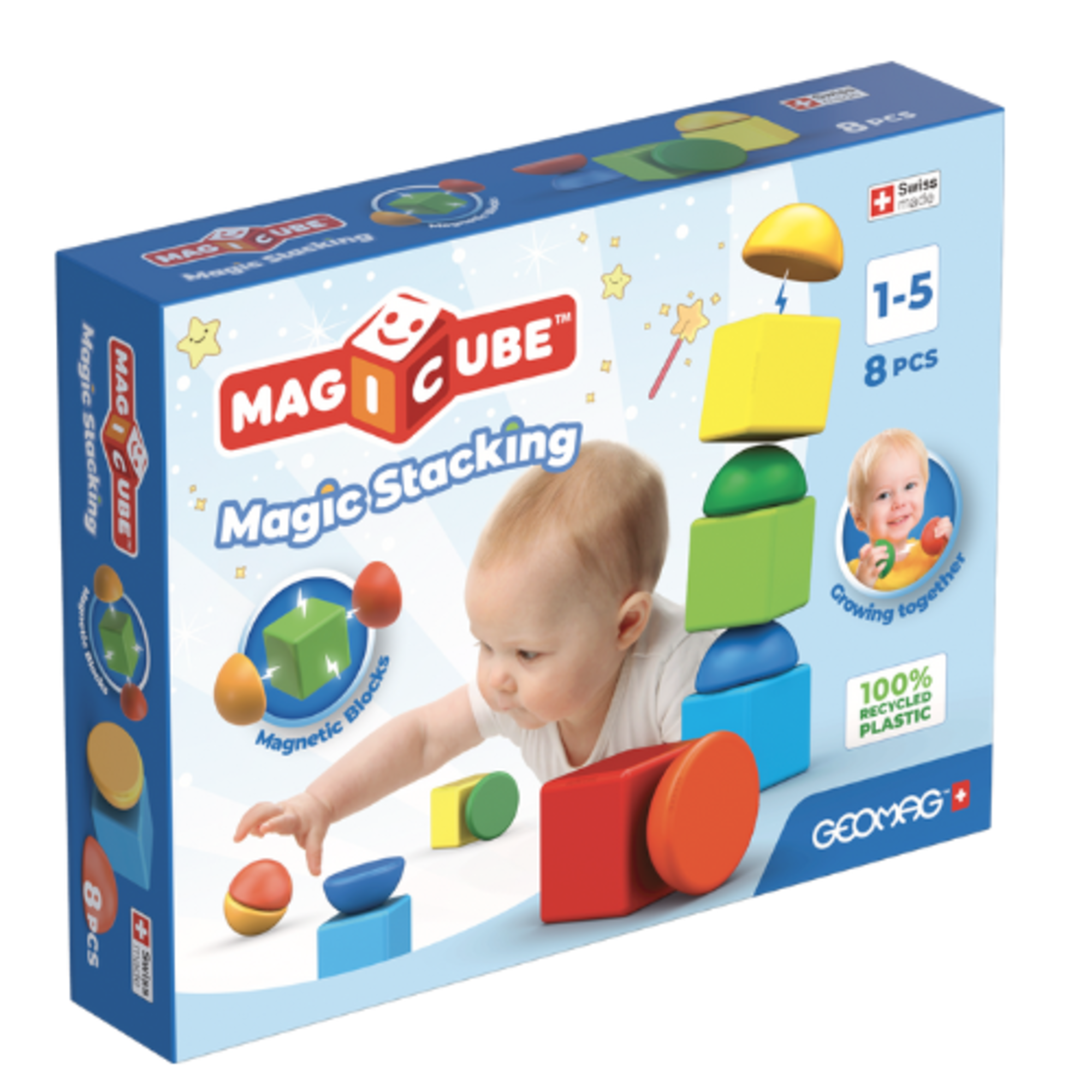 Geomag Magicube Stacking Blocks 8-delig - Lazy Lama Kids Conceptstore