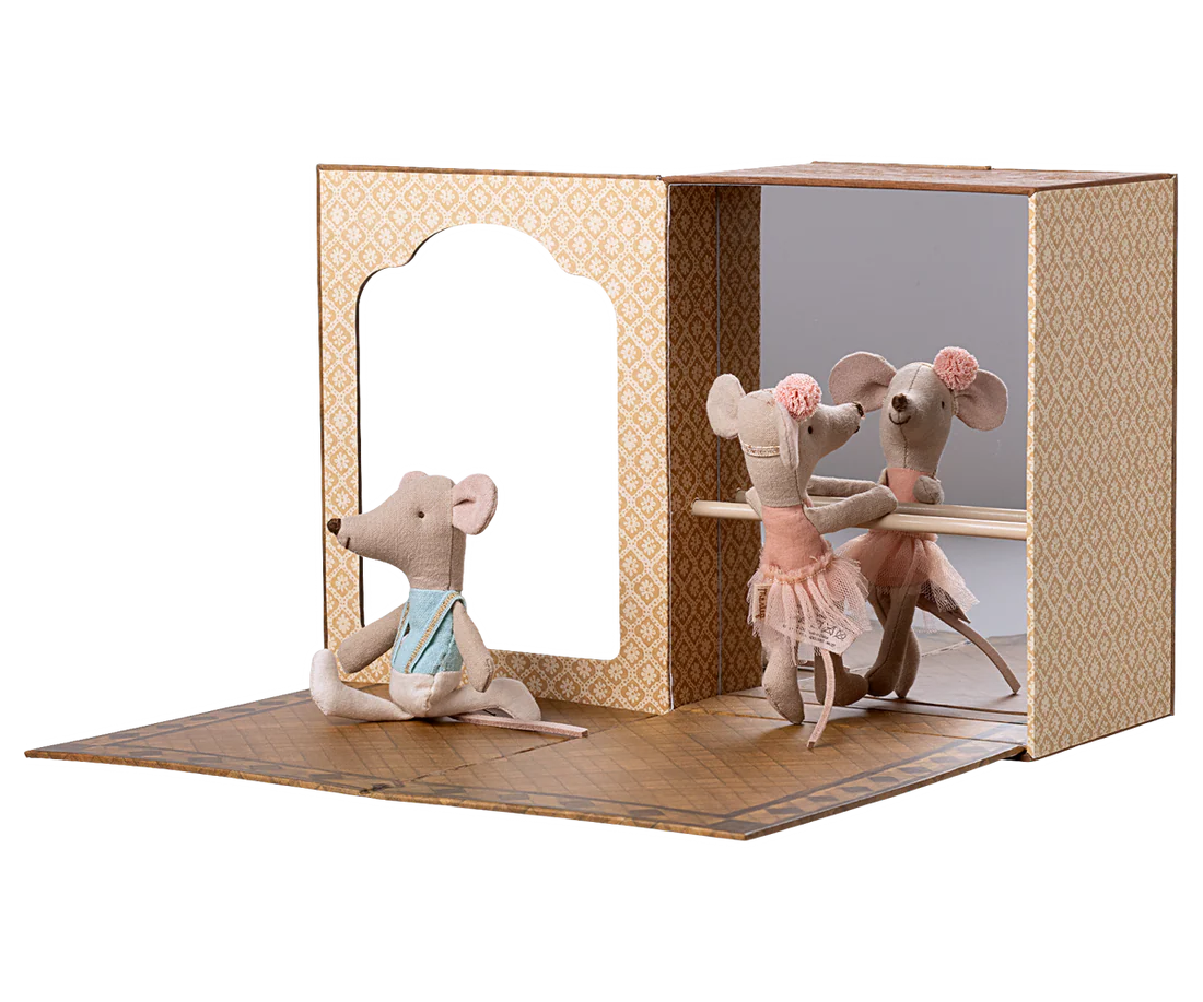 Maileg Ballet Mice in Dance Studio Little Sister and Brother - Lazy ...