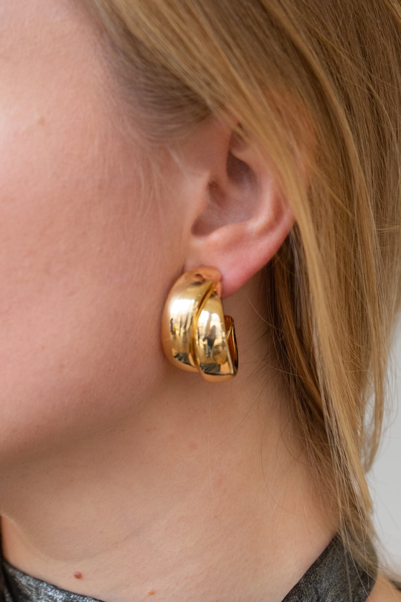 Earring double hoops goud | Gouden oorbellen - Famous Store