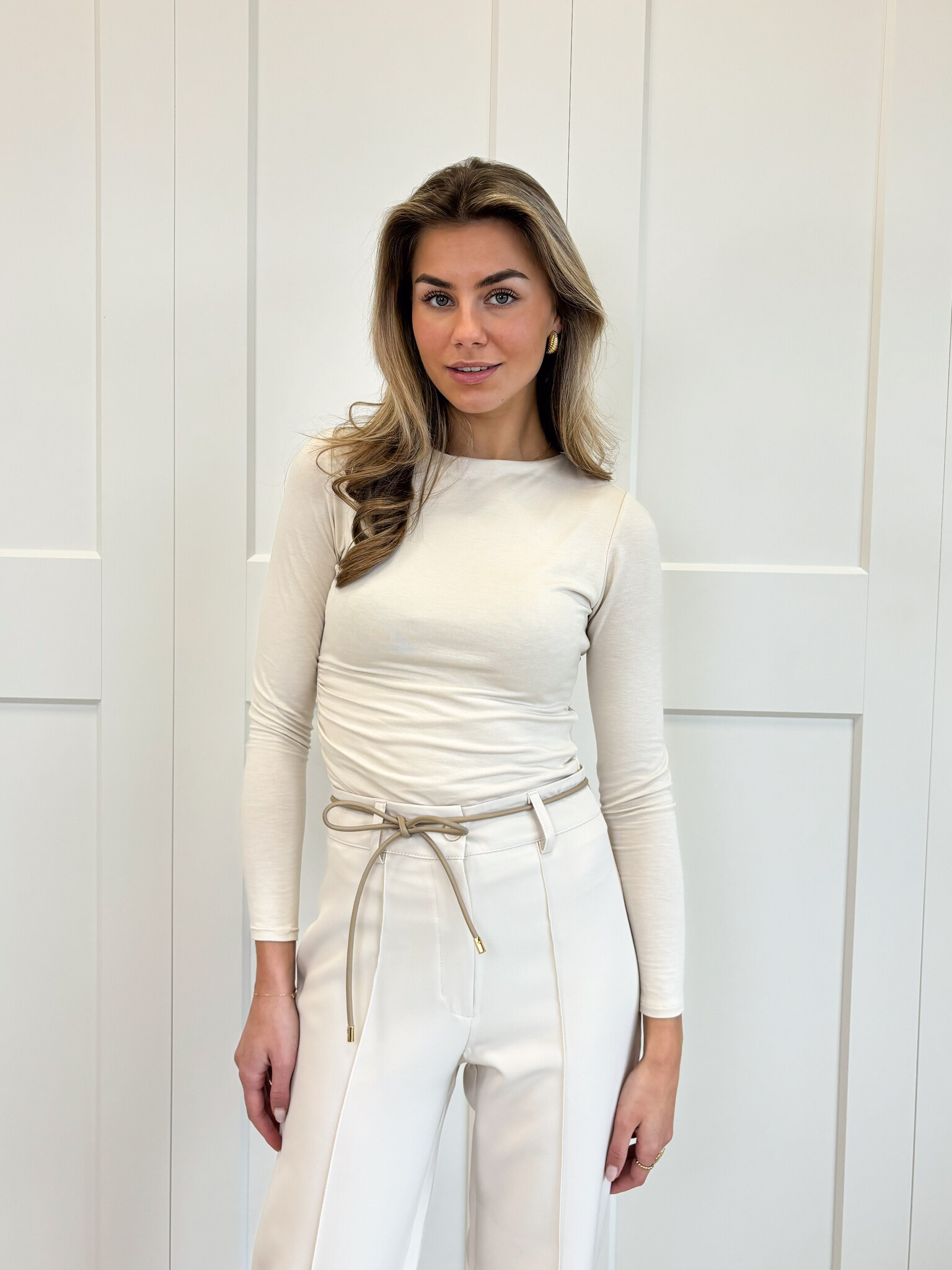 Top Marie beige I Basic top - Famous Store