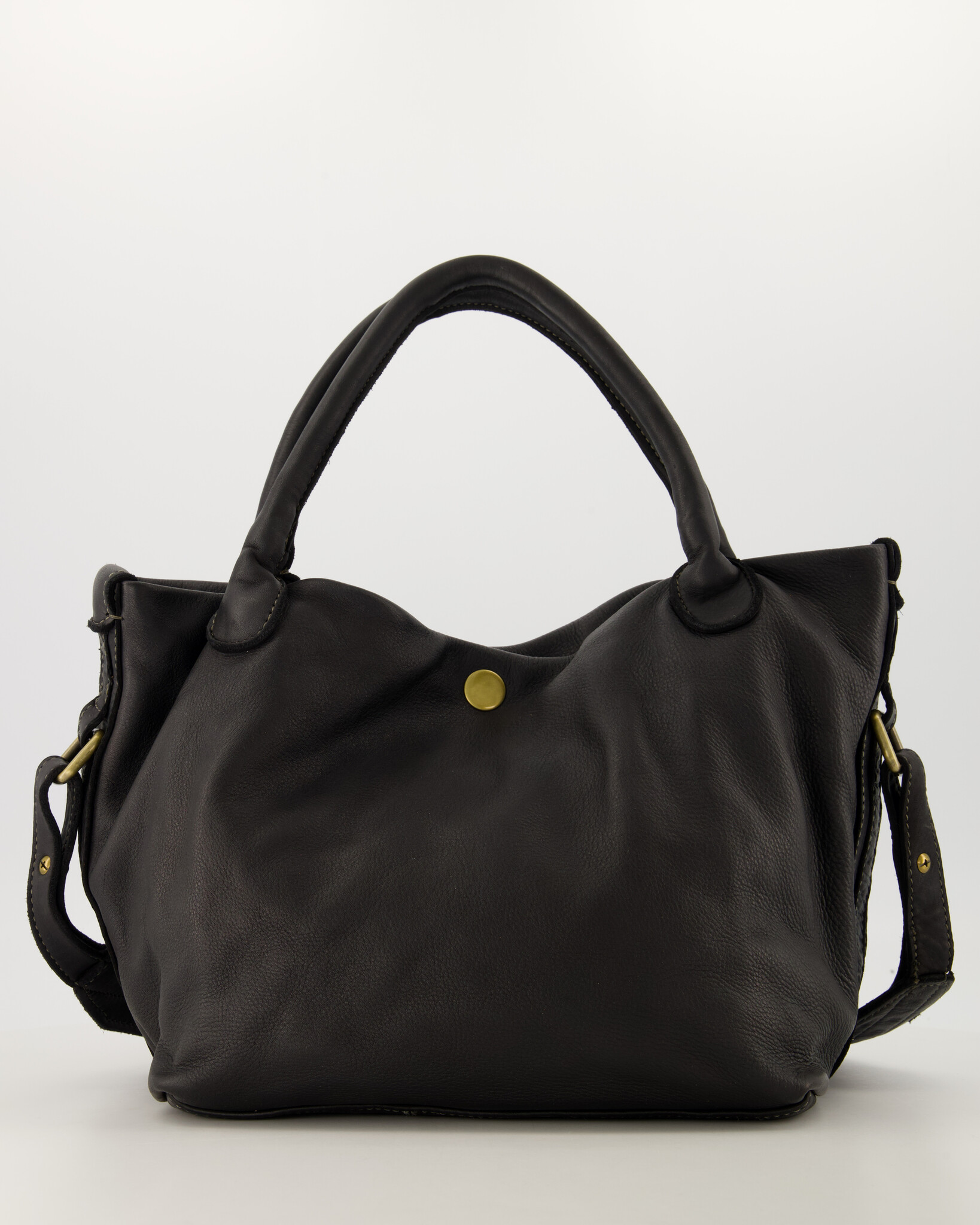 Hand bags | Solene - Washed leather - Hand bags - Black - - Bronze ...