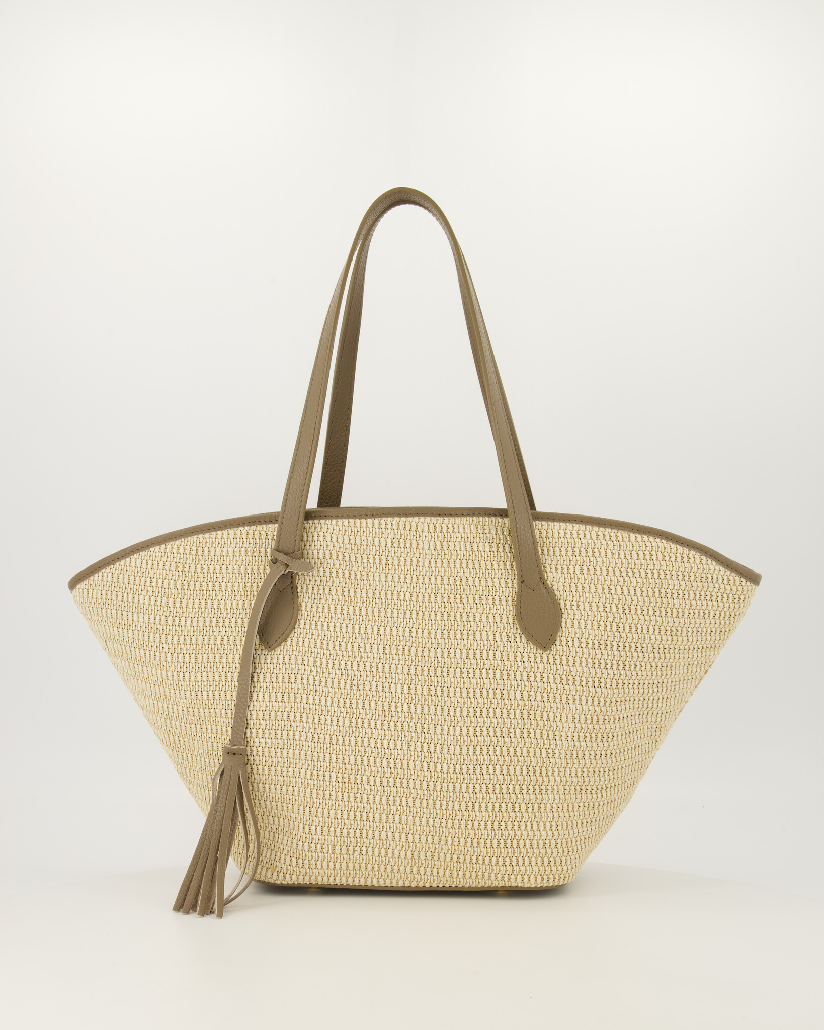 Shoulder bags | Ruby - Raffia - Shoulder bags - Taupe - D40/Zand - Gold | Teatro Fashion