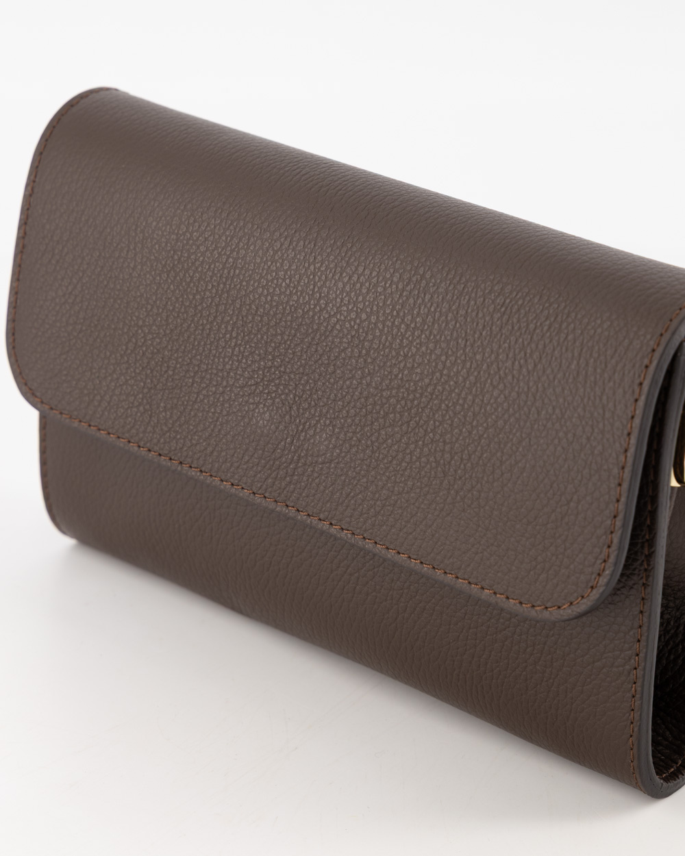 Clutch | Valencia - Classic Grain - Clutch - Dark Brown - T1106 - Gold | Teatro Fashion