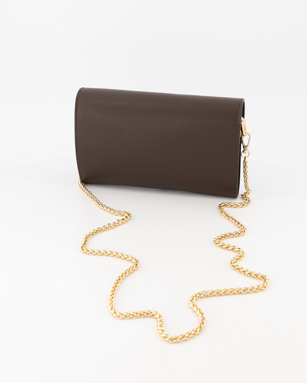 Clutch | Valencia - Classic Grain - Clutch - Dark Brown - T1106 - Gold | Teatro Fashion