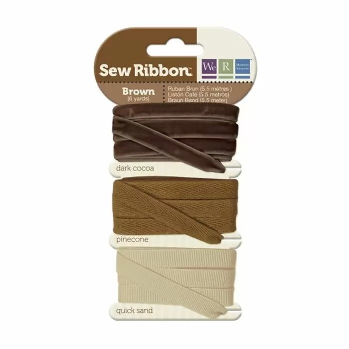 We R Memory Keepers • Sew Ribbon ribbonset 5,5m Brown - Scraphut